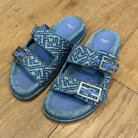 Fendi | Shoes | Fendi Denim Slides | Poshmark